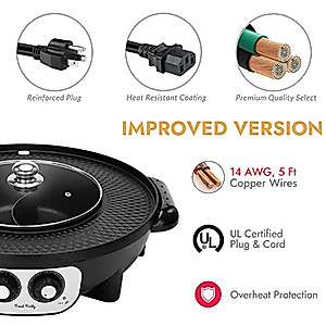 Food Party 2 in 1 Electric Smokeless Grill and Hot Pot