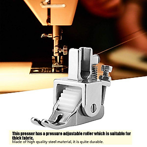 Pressure Adjustable Roller Presser Foot Sewing Machine Foot Sewing Machine Presser Roller Foot Attachment Accessory for Leather Thick Fabric Cloth(#1)