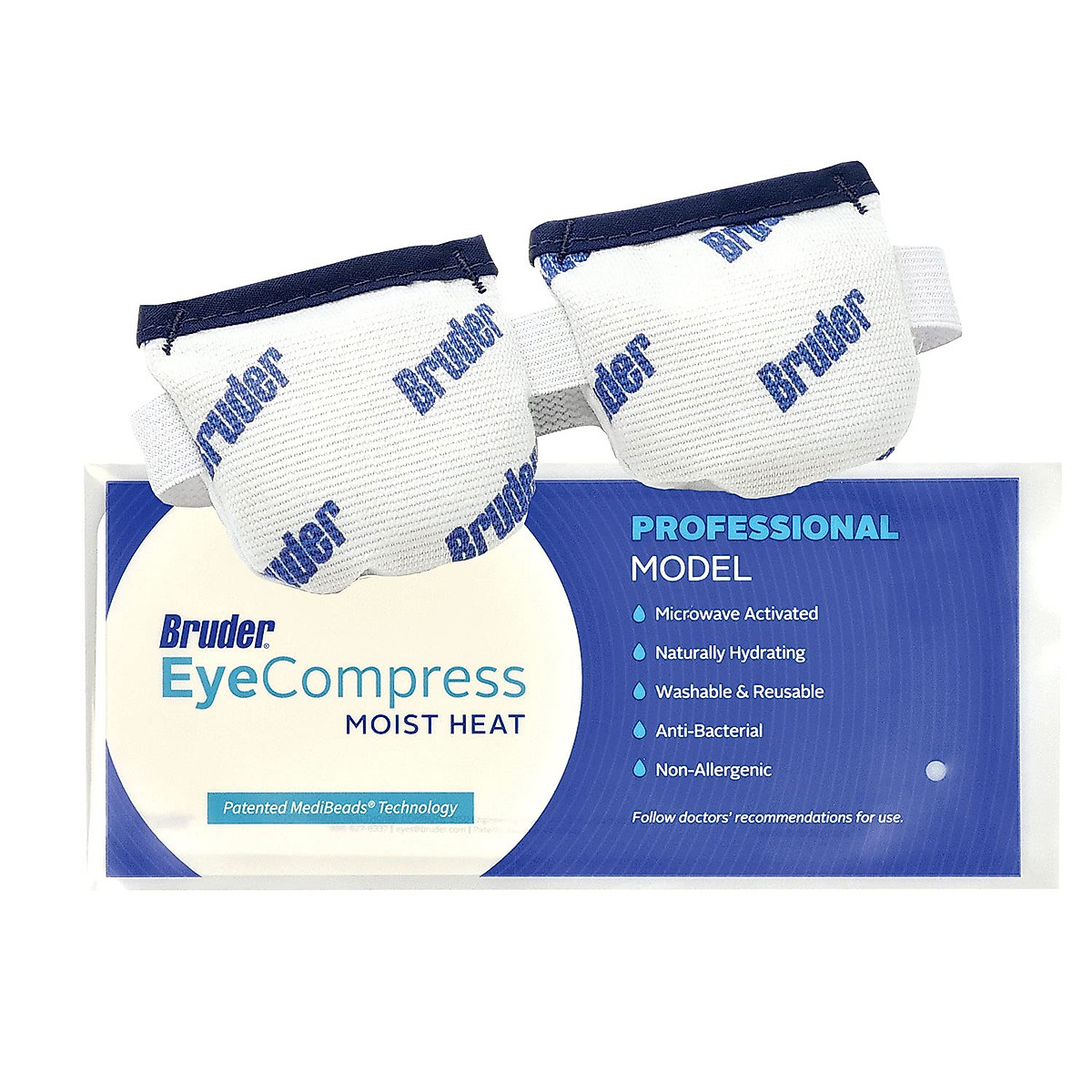Bruder Moist Heat Eye Compress | Microwave Activated | Fast Acting and Effective Relief for Dry Eye and Other Eye Irritation
