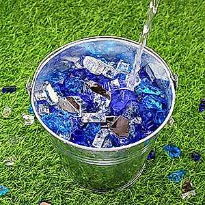 Grisun Fire Glass with Drop-in Fire Pit Kit 24 x 8 Inch, H-Shape Burner with Tray, Come with Upgraded Spark Ignition Kit for Gas Fire Pit, Fire Table