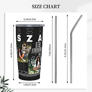 Zyxmconas SZAs Stainless Steel Insulated Tumbler Double Wall Travel Cup With Straw And Lid For Home Office Car 20 oz