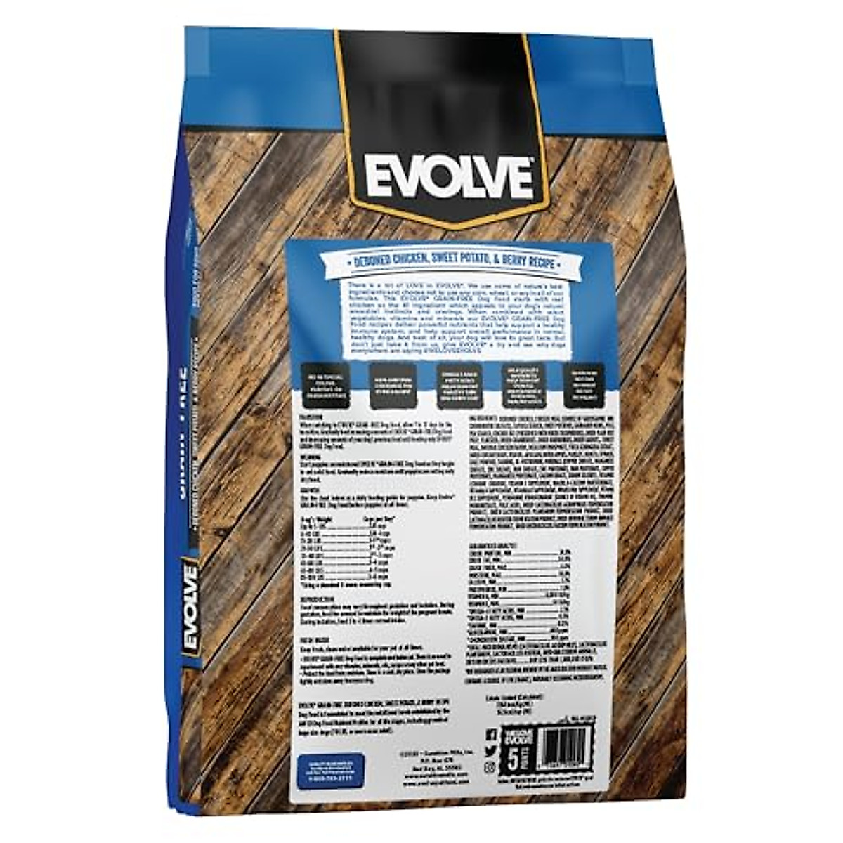 Evolve Grain Free Deboned Chicken, Sweet Potato & Berry Recipe Dry Dog Food, 14lb.