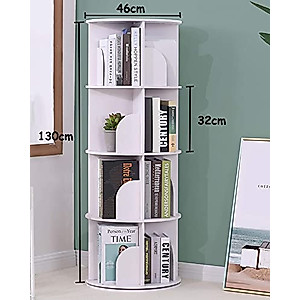 Arcwares Upgraded 4 Tier Rotating Bookshelf 360 Degrees, Stackable Shelves Bookshelf Organizer, Storage Display Rack Floor Standing Shelves, for Home Office Living Room Study (51"x18"x18")