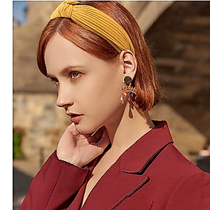 ACO-UINT 12 Pack Headbands for Women, Soft Fabric Knotted Headbands, 12 Different Solid Colors, Wide Headbands for Girls Hair Accessories, Hair Styling Headband for Daily, Party, Sport, Work