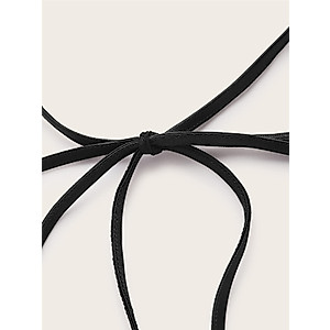 Verdusa Women's Crisscross Tie Backless Fringe Hem Sleeveless Satin Crop Cami Top Black S