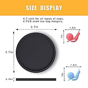 Silicone Drink Coasters Set of 4, Non-Slip Cup Coasters, Heat Resistant Cup Mate, Soft Coaster for Tabletope Protection, Furniture from Damage (Black)