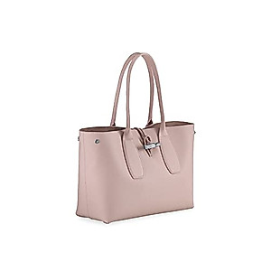 Longchamp 'Roseau' Leather Shoulder Tote Handbag, Powder