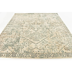Unique Loom Tuareg Collection Area Rug - Sandstorm (8'Square, Multi/ Gray)
