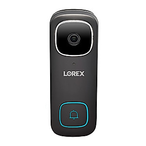 Lorex 2K Wired Video Doorbell (Black) with 64GB MicroSD Memory Card Bundle (2 Items) LORB451AJDBE_K1