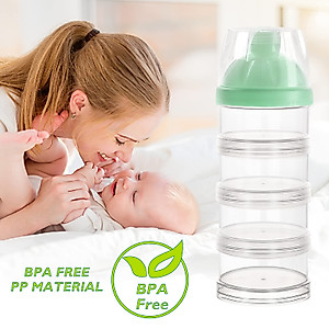 Accmor Baby Milk Powder Formula Dispenser, 4 Layers Stackable Formula Container for Travel, Non-Spill Snacks Formula Storage Container On The Go, BPA Free