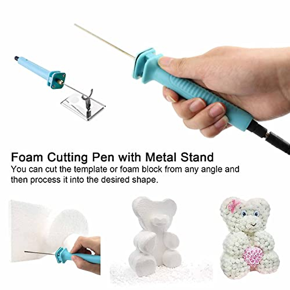 Foam Cutter Electric Hot Wire Cutter Pen 10CM Foam Board Cutter with Stand 18W Hot Knife Styrofoam Cutting Pen with Apaptor Foam Cutting Tool for Styrofoam Foam Cutting,Arts,Handcraft