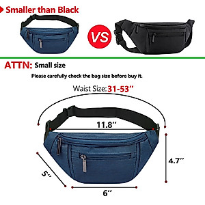Fanny Pack for Men Women,Crossbody Waist Bag Pack,Belt Bag for Travel Walking Running Hiking Cycling,Easy Carry Any Phone,Wallet (Dark blue)