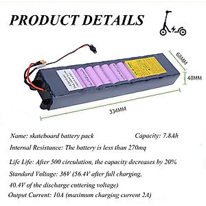 Electric Scooter Battery Replacement 36V 7800mAh Battery Pack for M365 Scooter, Large Capacity Eightfold Lithium Battery Pack