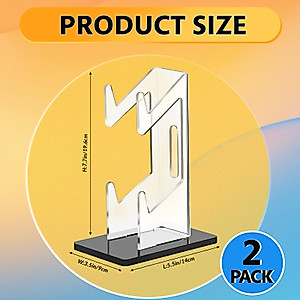 Barydat 2 Pcs Controller Holders Acrylic Dual Controller Stand Anti Slip Universal Game Controller Stand Storage Controller Stand for Desk Most Gaming Accessories Organizer, Black Clear