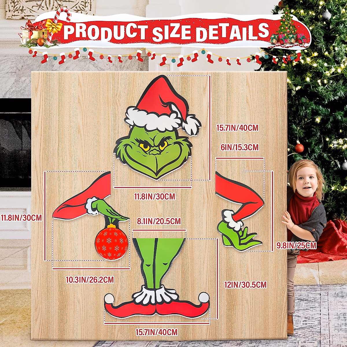 Christmas Tree Decoration, Creative Christmas Hat Decoration for Christmas Tree Topper Head Arm Legs, Novelty Funny Personalized Christmas Home Decorations Xmas Party Supplie(Small)