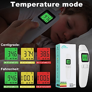 Forehead Thermometer Kids and Adults Thermometer with Fever Alarm Bluetooth Thermometer Application Smartphone for iOS and Android for Kids and Adults Touchless Quick and Accurate Temperature Reader