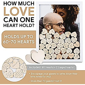 GLM Premium Wedding Guest Book Alternative with Welcome Sign and 85 Hearts - A Perfect Piece to Rustic Wedding Decorations for Ceremony Outside, an Alternative for Your Guest Book Wedding Reception!