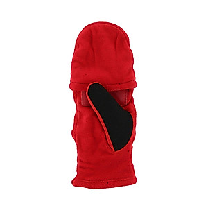isotoner womens Stretch Fleece Flip Mitten - Thermaflex Really Red Large - X-Large