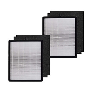 PUREBURG Replacement Filter Set Compatible with Zigma Aerio-300 Air Purifier, 2-Pack H13 HEPA + Activated Carbon Pre-Filter x 4 Air Clean Dust VOCs