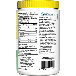 Renew Life Adult Daily Digestive Organic Prebiotic Fiber, Plant-Based Omega-3, Soluble & Insoluble Fiber Powder, Helps Reduce Constipation, Gas, & Bloating, 8.5 Oz
