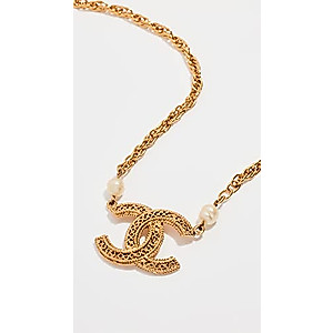 CHANEL Women's Pre-Loved Pearl Cc Necklace, Gold, One Size
