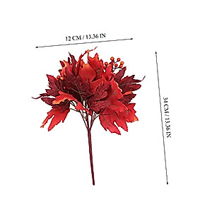 HOMSFOU Simulated Maple Leaf Handle Faux Plants Home Decoration Flower Vases for Centerpieces Silk Maple Leaves Fall Leaves Fake Maple Leaf Picks Artificial Bundle Leaves and Branches