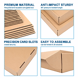 DUZCLI 12x9x3 Shipping Boxes - Set of 20, Medium Kraft Corrugated Cardboard Boxes for Small Business Supplies, Packing, Mailing and Gift Packaging