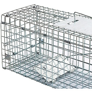 Jahy2Tech Live Animal Trap Cage 24"X8"X 7.5" Cat Trap Cage Foldable Steel Humane Catch and Release for Rabbit, Groundhog, Squirrel, Raccoon, Mole, Gopher, Cat