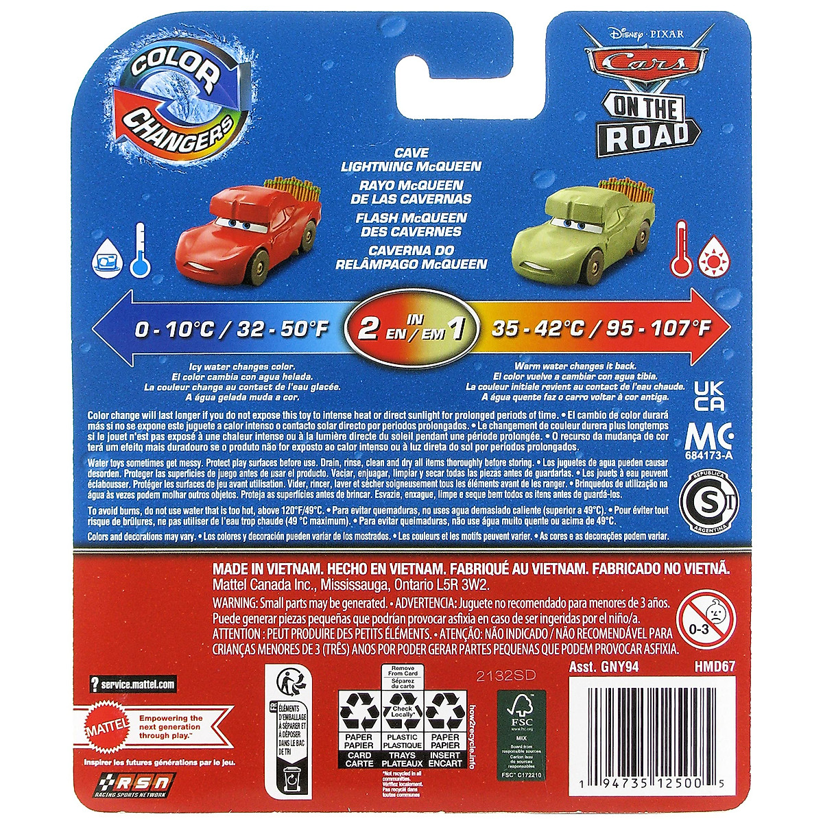 Disney Cars Toys Color Changers 2022 Cars On The Road Cave Lightning McQueen