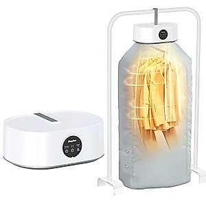 EasyAcc Clothes Dryer - Upgraded 20min - 2H Quickly Drying, Timer, Easy to Use, Clothes Dryer Electric for Apartments Travel Dorm RVs, For Light Clothes, Underwear, Swimsuit
