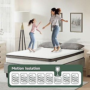 Z-hom Full Mattress Bed in a Box, 10 Inch Cooling Memory Foam Spring Mattress Full Size, Hybrid Innerspring Mattress Full, Medium Soft Full Mattresses for Silent Sleep, White