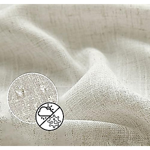 KOUFALL 96 Inch Shower Curtain,Natural Linen Waterproof Modern Boho Farmhouse Fabric Extra Long Shower Curtains for Bathroom Set with Hooks,72 x 96 in Length,Cream Beige