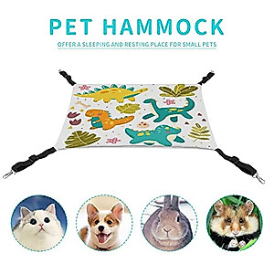 Dinosaur Pet Hammock Bed Guinea Pig Cage Hammock Small Animal Hanging Bed for Ferret, Chinchilla, Puppy and Other Small Animals
