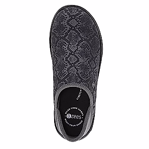 BZees Womens Getaway Slip-On Sneaker Grey Snake Print 11 M