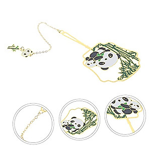 NUOBESTY 3pcs for Mark Bookmark Cartoon Supplies School Chain Office Elegant Marker Panda Delicate Page Lover Hanging Chinese Adorable Exquisite Decorative Read New Tassels Shape Reading