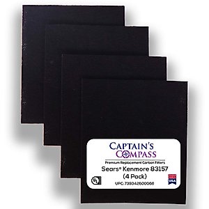 Captain's Compass - Premium Carbon Pre-Filters for Sears Kenmore 83157 Pre-Filter Replacement, 4 Pack