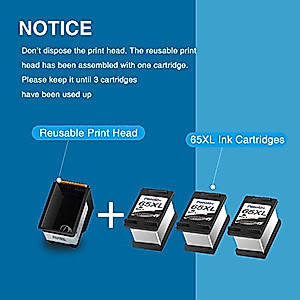 Paeolos Remanufactured 65XL Black Ink Cartridge Combo Pack Replacement for HP 65XL 65 XL for Envy 5052 5055 5058 5010 5012 5014 DeskJet 3755 3758 2655 2652 3730 3752 2635 Printers, 3 Black