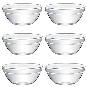 OSALADI Water Chestnut Bowls Versatile Glass Bowls 6Pcs Glass Custard Cups Small Glass Bowls Bakeware Clear Custard Cups Glass Pudding Bowls Ramekin Dishes for Home Restaurant Candy Dessert Bowls