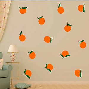 Orange Wall Decals Orange Wall Stickers Vinyl Wall Decals for Bedroom Living Room Nursery Wall Decor Wall Art Y55 (Orange)