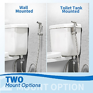 Handheld Bidet Sprayer for Toilet: Premium Stainless Steel Cloth Diaper Sprayer Set, Upgraded Jet Sprayer for Toilet w/Leakproof Hose, High Pressure Bathroom Bidet Sprayer Set Muslim Shower (Silver)