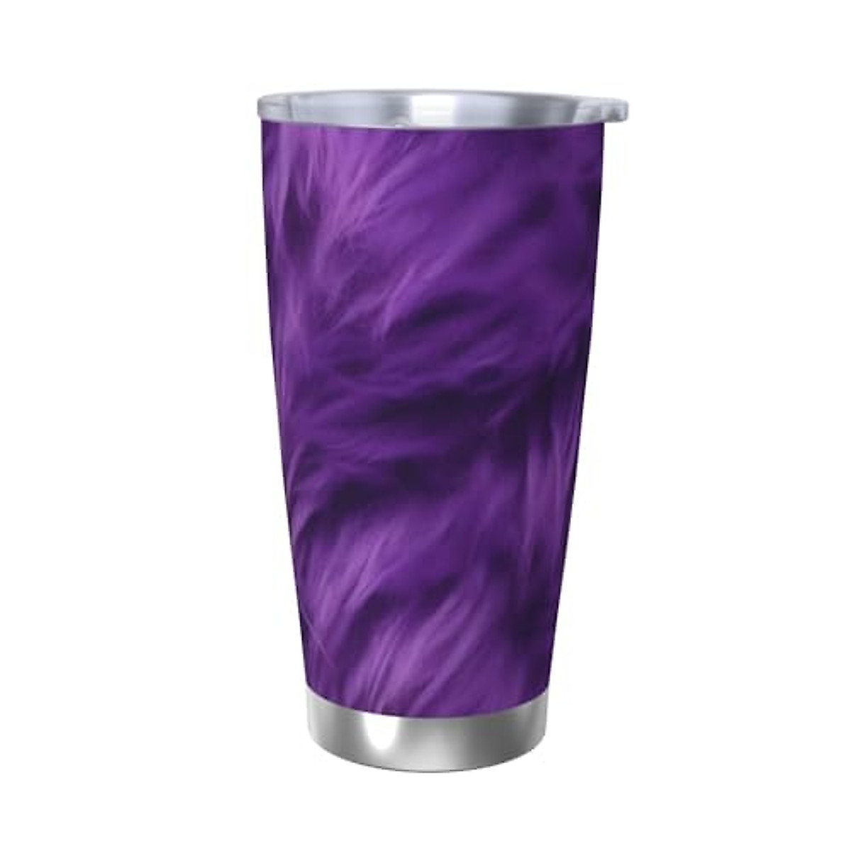EKPRAVDKTF Purple 20oz Insulated Stainless Steel Tumbler With Lids And Straws, Double Wall Vacuum Travel Coffee Mug, Thermal Cup For Cold & Hot Drinks, Reusable Metal Straw & Brush