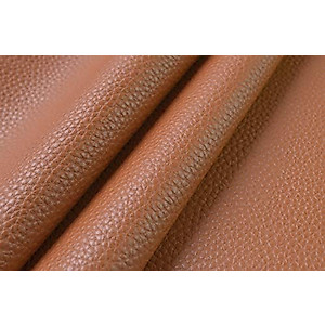 Wento 0.9mm Thick 2 Yards Sofa Lychee Skin Camel Faux Leather Fabric Wearproof PU Leather for Furniture Car Seat Upholster Pleather for Furniture Cover(#8,2 Yards)