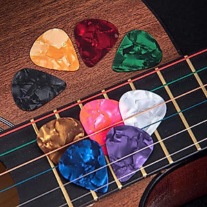 BetterJonny Guitar Strap, Adjustable Guitar Shoulder Strap Guitar Belt with Leather Ends Guitar Picks Strap Locks