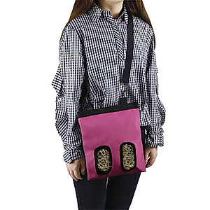 GeerDuo Rabbit Hay Feeder Bag, Guinea Pig Hay Feeder Storage, Hanging Feeding Hay for Small Animals Larege Size 600D Oxford Cloth Fabric(M,Green)