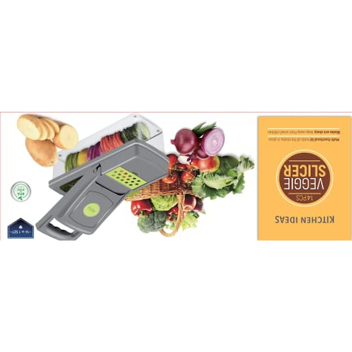 Improved Vegetable Chopper, 14-in-1 Safe Chopper Vegetable Cutter,Onion Chopper,Veggie Chopper,Chopper,Food Chopper,Food Chopper Manual Hand,Vegetable Slicer,Kitchen Gadgets