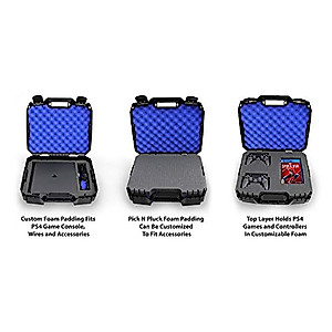 CASEMATIX Travel Case Bag Compatible with PlayStation 4 Slim 1TB Console and Accessories such as Controllers, Games, Cables, Will Not Fit Other PS4 Models, Includes Case Only