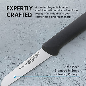 Messermeister Petite Messer 3” Sheep’s Foot Parer with Matching Sheath, Black - German 1.4116 Stainless Steel & Ergonomic Handle - Lightweight, Rust Resistant & Easy to Maintain