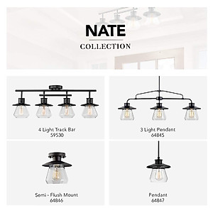 Globe Electric 59530 4-Light Track Lighting, Dark Bronze, Track Lighting, Track Ceiling Light, Track Lighting Kit, Ceiling Lights, Dining Light Fixture, 4 Bulb Kitchen Light, Bulb Not Included
