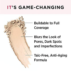 IT Cosmetics CC+ Airbrush Perfecting Powder Foundation - Buildable Full Coverage Of Pores & Dark Spots - Hydrating Face Makeup with Hyaluronic Acid - Talc-Free - 0.33 oz - Light