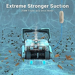 AIPER【Newest】 Robotic Pool Cleaner with Wall Climbing, Automatic Pool Vacuum with Remote Control, Multi-Layer Filtration, Triple-axis Motors, Ideal for Above/Inground Pool Up to 60ft - Orca 2000
